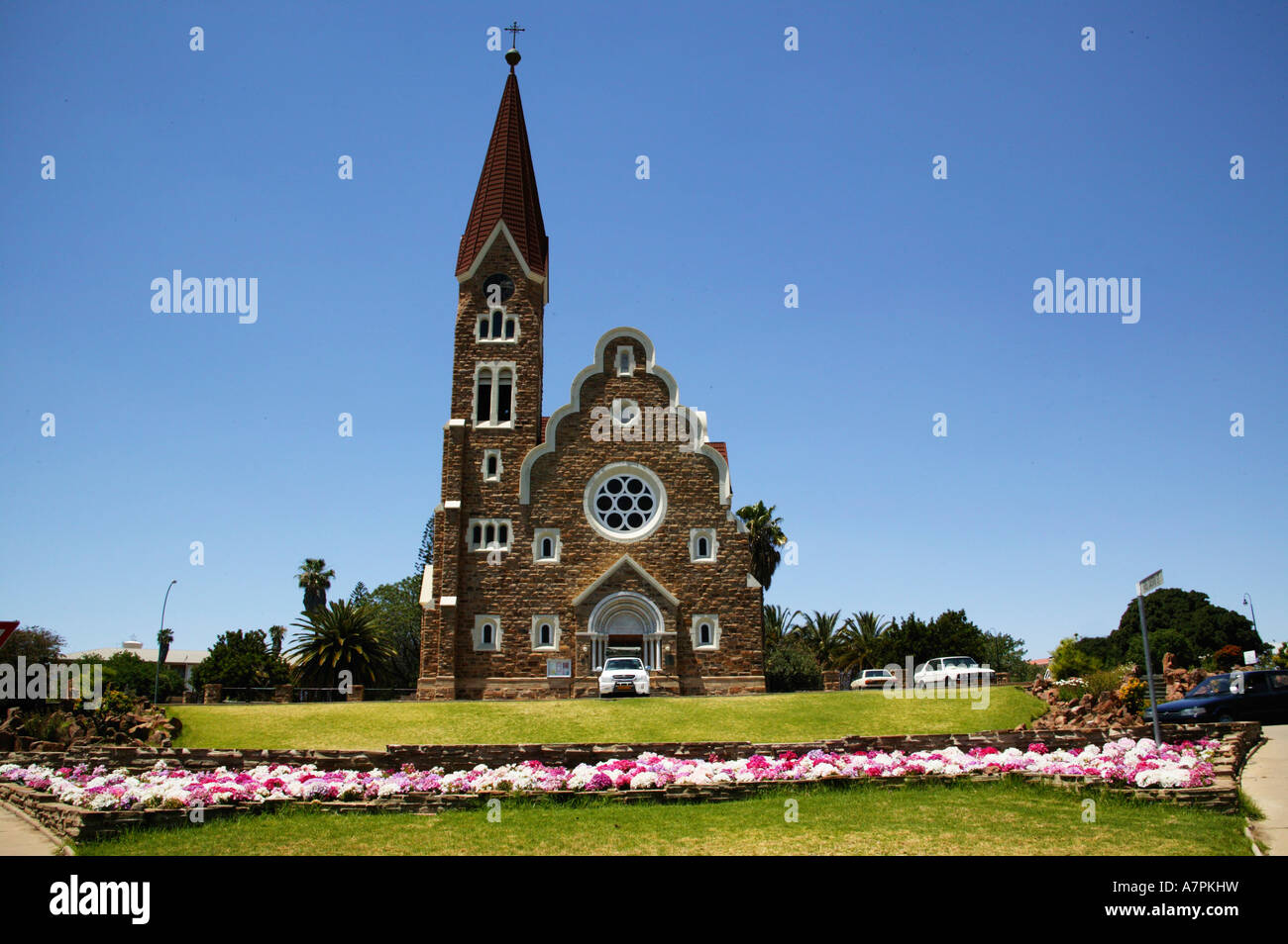 German Lutheran Church 1910 overlooking the CBD of Windhoek Namibia ...
