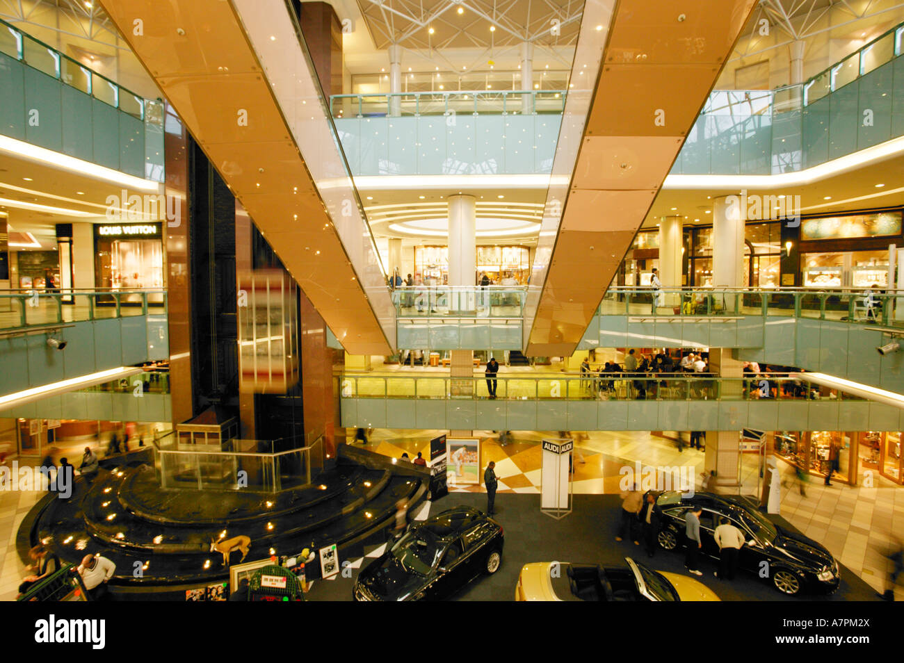 Interior of a shopping mall in Sandton showing multi levels and ...
