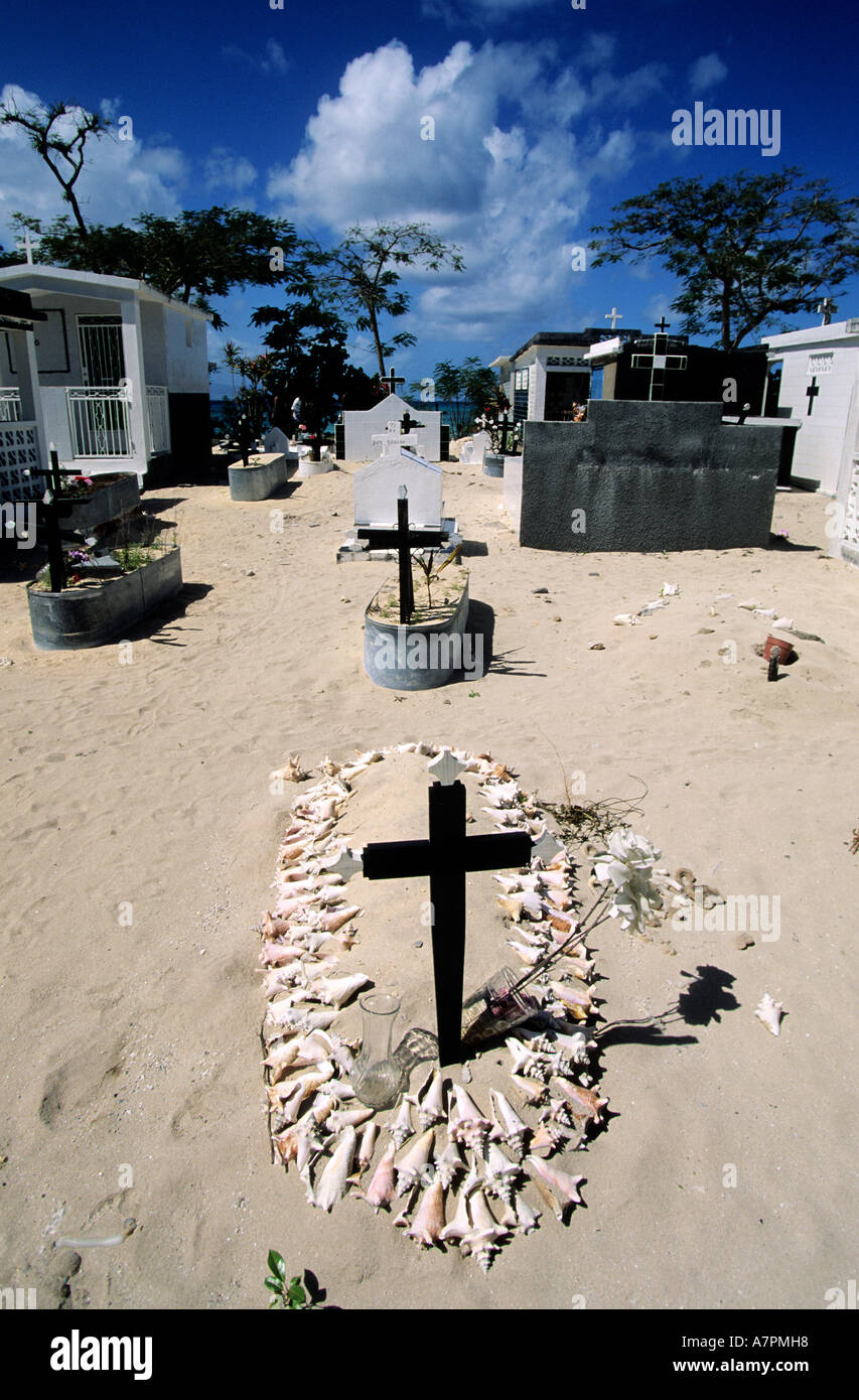 France, Guadeloupe (French West Indies), the cemetery of Port-Louis on ...