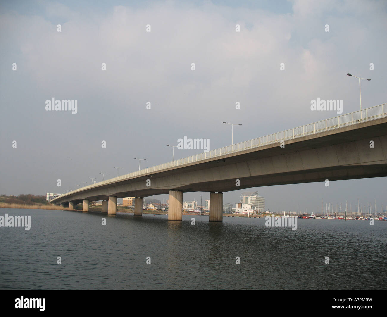 Flyover Road Bridge River Taff Cardiff Bay Stock Photo - Alamy