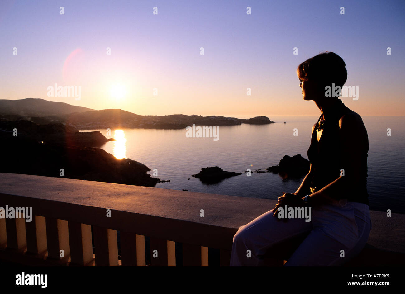 Greece, Crete, sunset from the terrace of the Athina Palace Hotel (5 ...