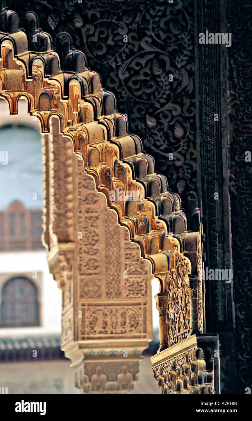 Detail of the moorish influence in the architecture of the Alhambra in ...