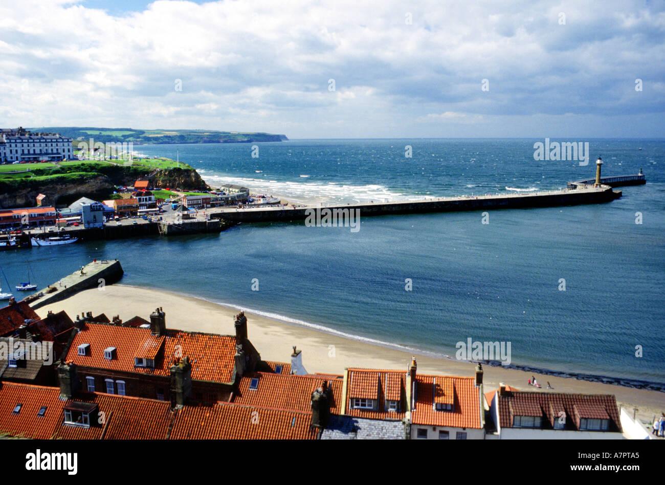 Incoming Tide Whitby North Yorkshire England Stock Photo - Alamy