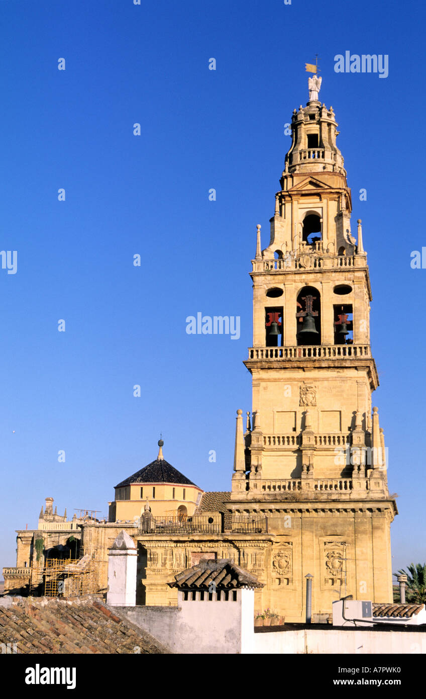 Spain, Andalusia, Cordoba, minaret of the Mezquita (Mosque-cathedral ...