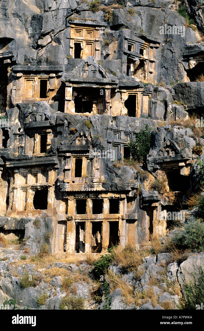Turkey, Turquoise Coast, Demre or Myra, Lycian necropolis Stock Photo ...