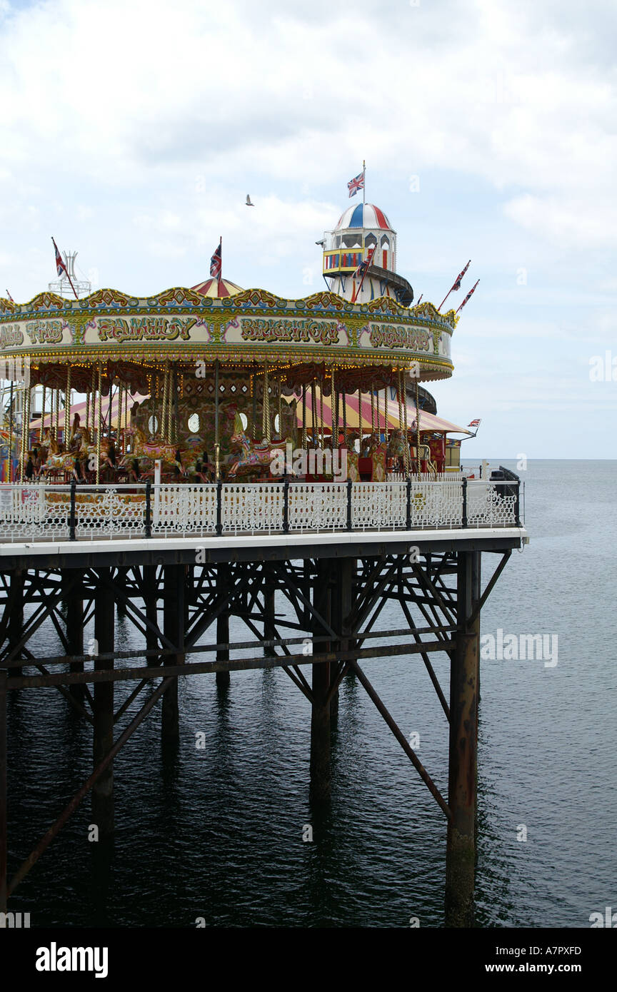 The palace pier Brighton and sea Stock Photo - Alamy