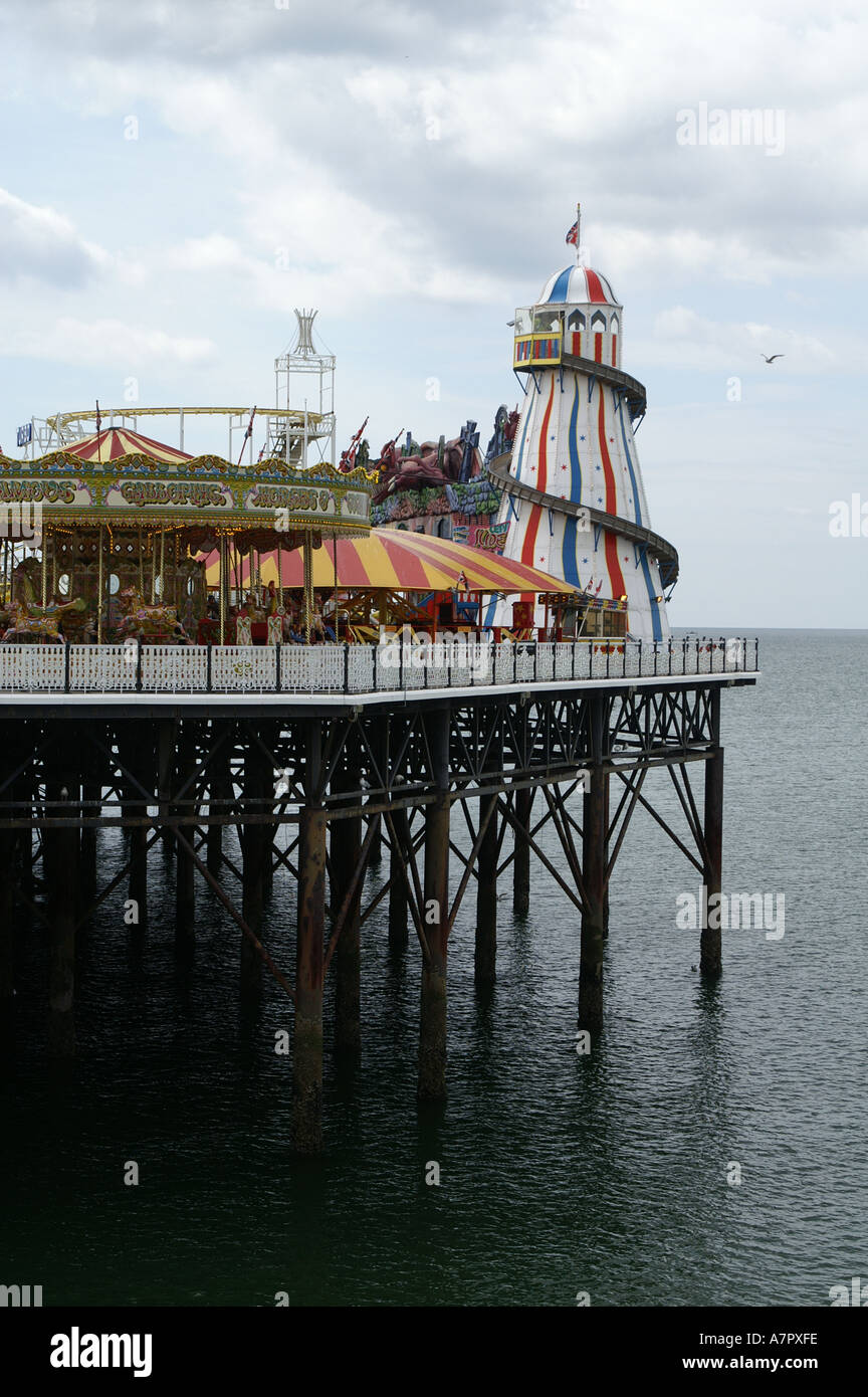 The palace pier Brighton and sea Stock Photo - Alamy