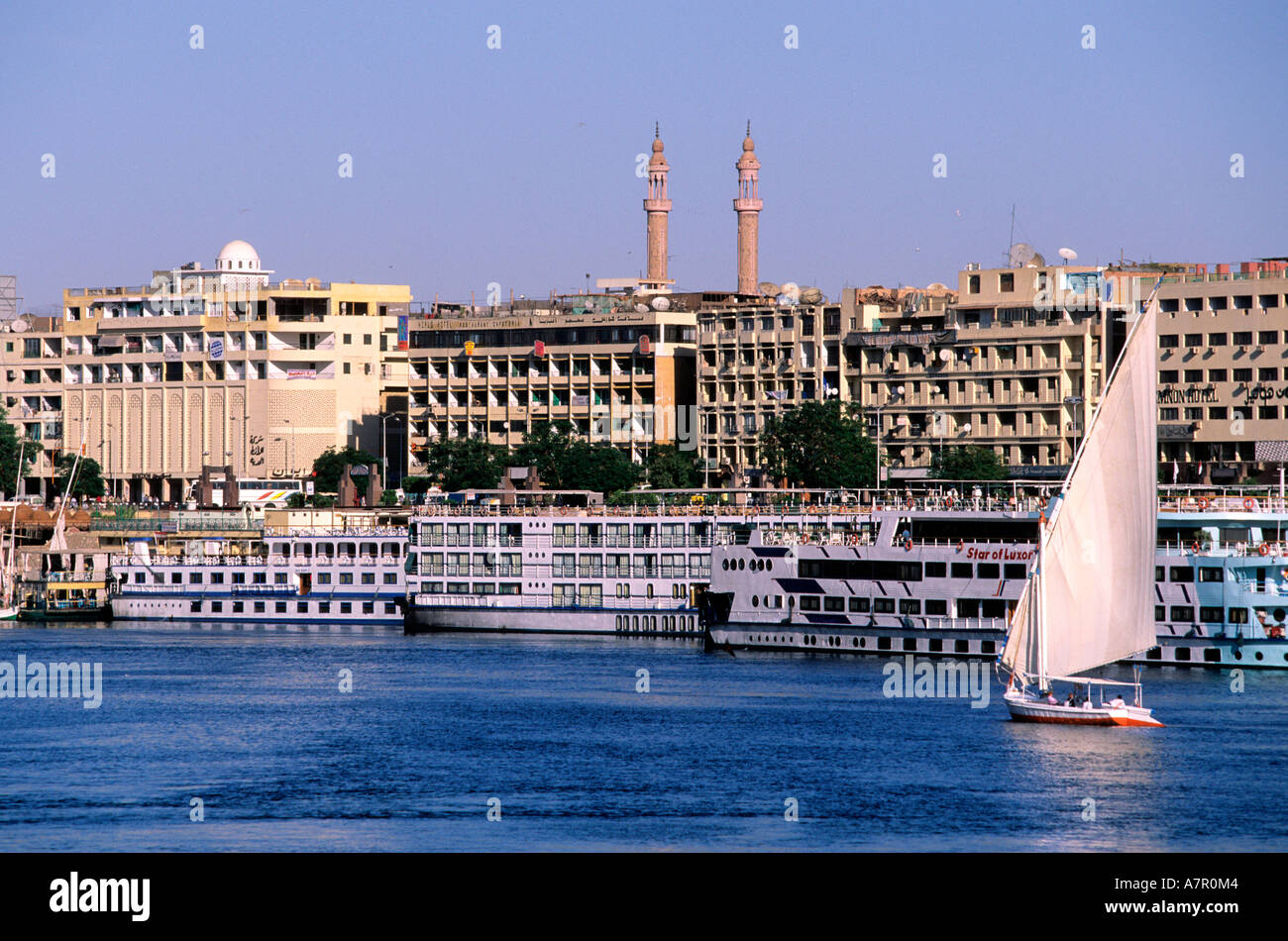 Egypt, Nile Valley, Aswan town on Nile riverside Stock Photo - Alamy