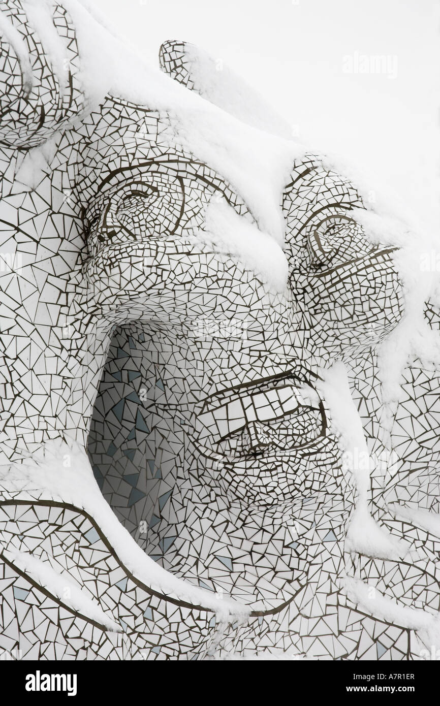 Captain Scott Memorial Sculpture in Snow Cardiff Bay Stock Photo - Alamy