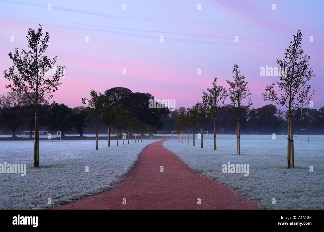 Winter Sunrise Pontcanna Fields Cardiff Stock Photo - Alamy