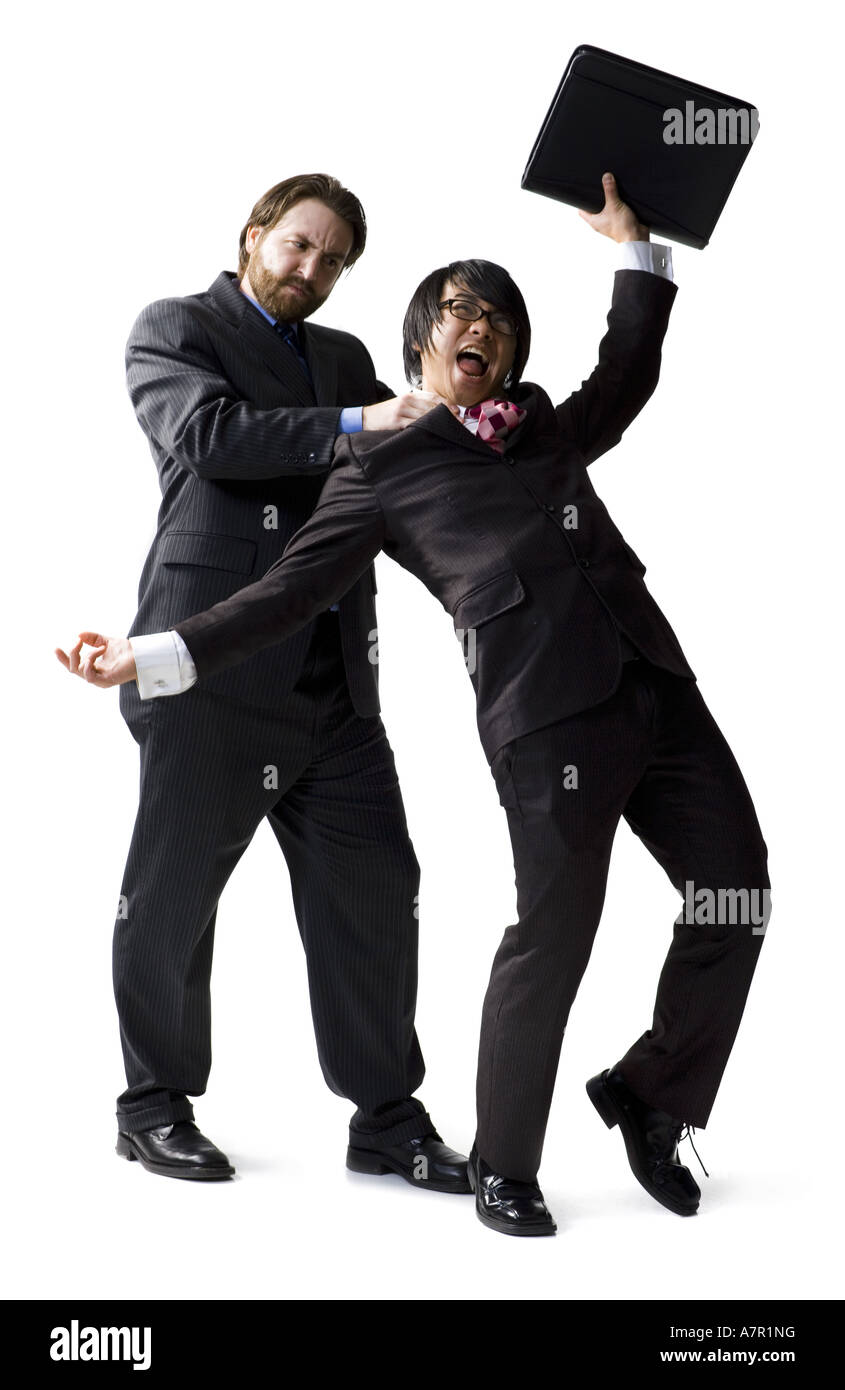 Businessman choking other businessman Stock Photo - Alamy