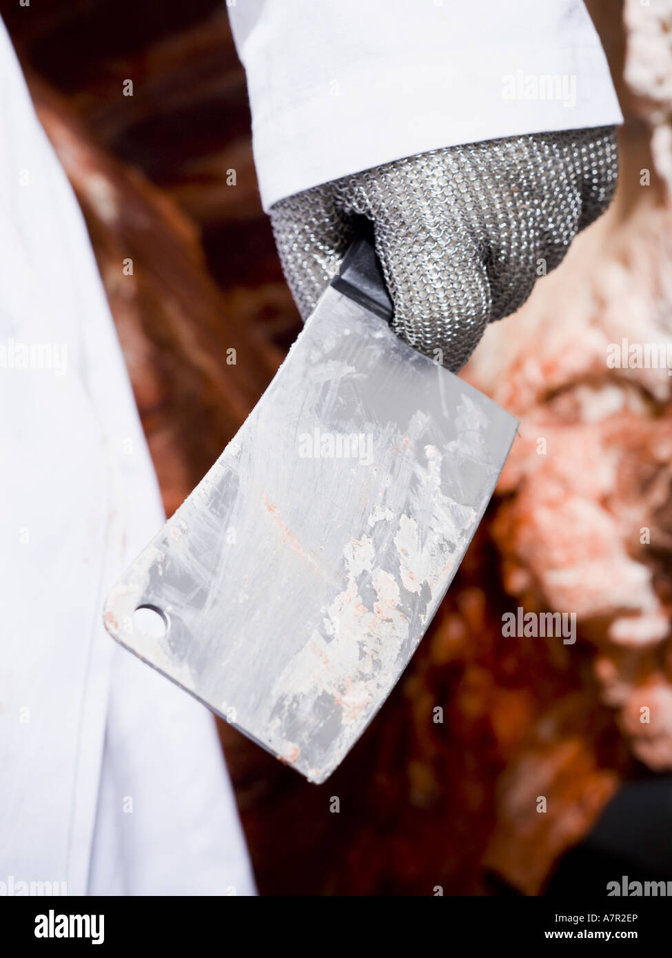 Detailed view of butcher s knife Stock Photo - Alamy