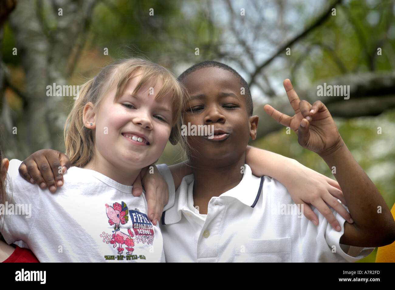 First grade friends at lunch at a private school in southeast Tennessee ...