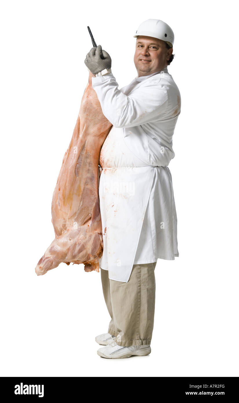 Hanging meat carcass Cut Out Stock Images & Pictures - Alamy