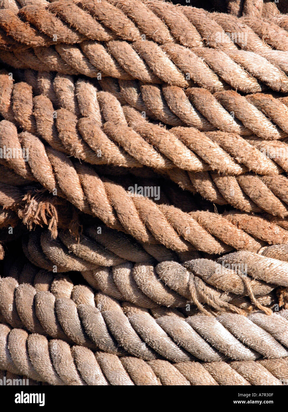Ropes Lines for the fishing and ships in transportation on the docks of ...