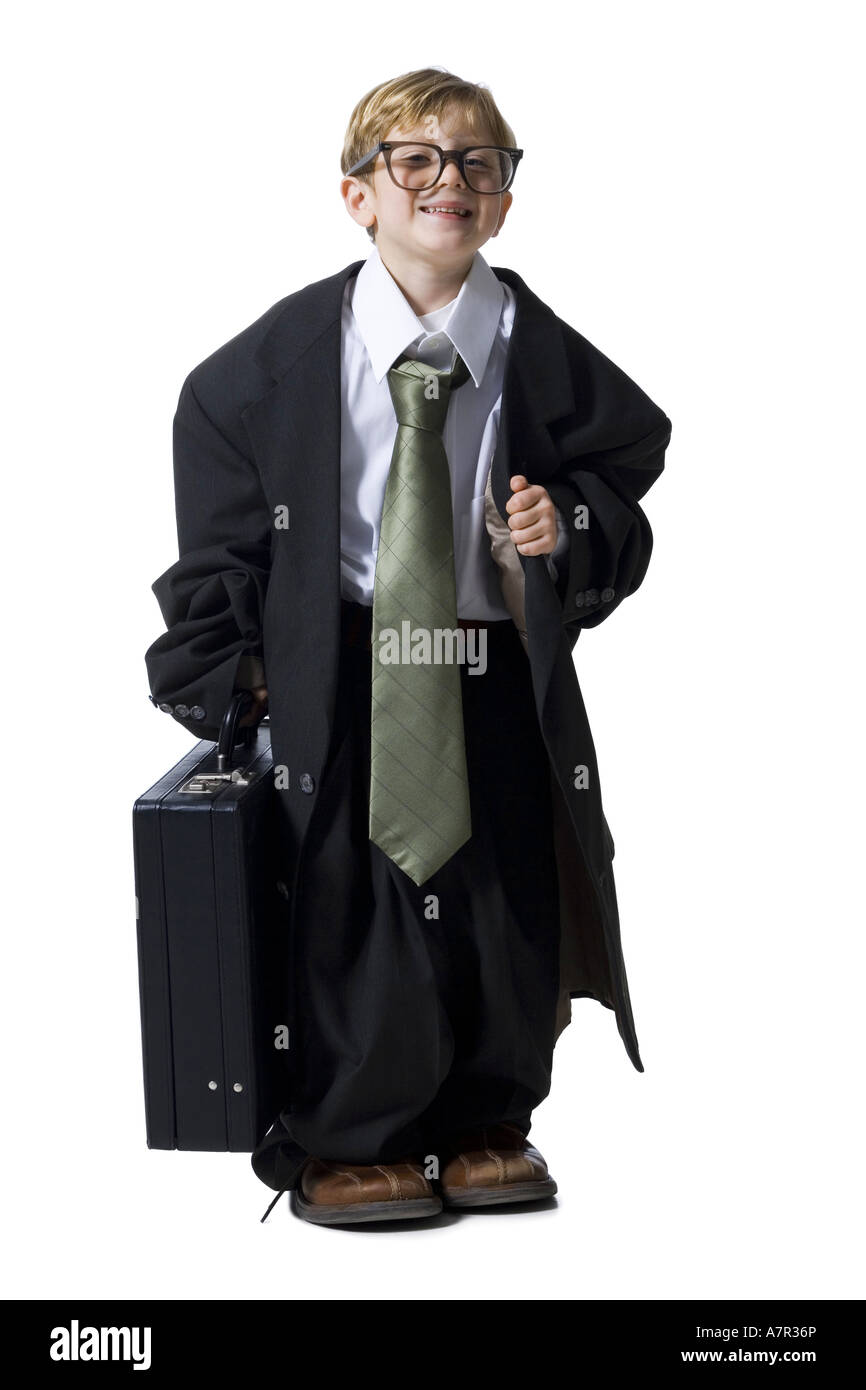 Little boy dressed as business executive Stock Photo - Alamy