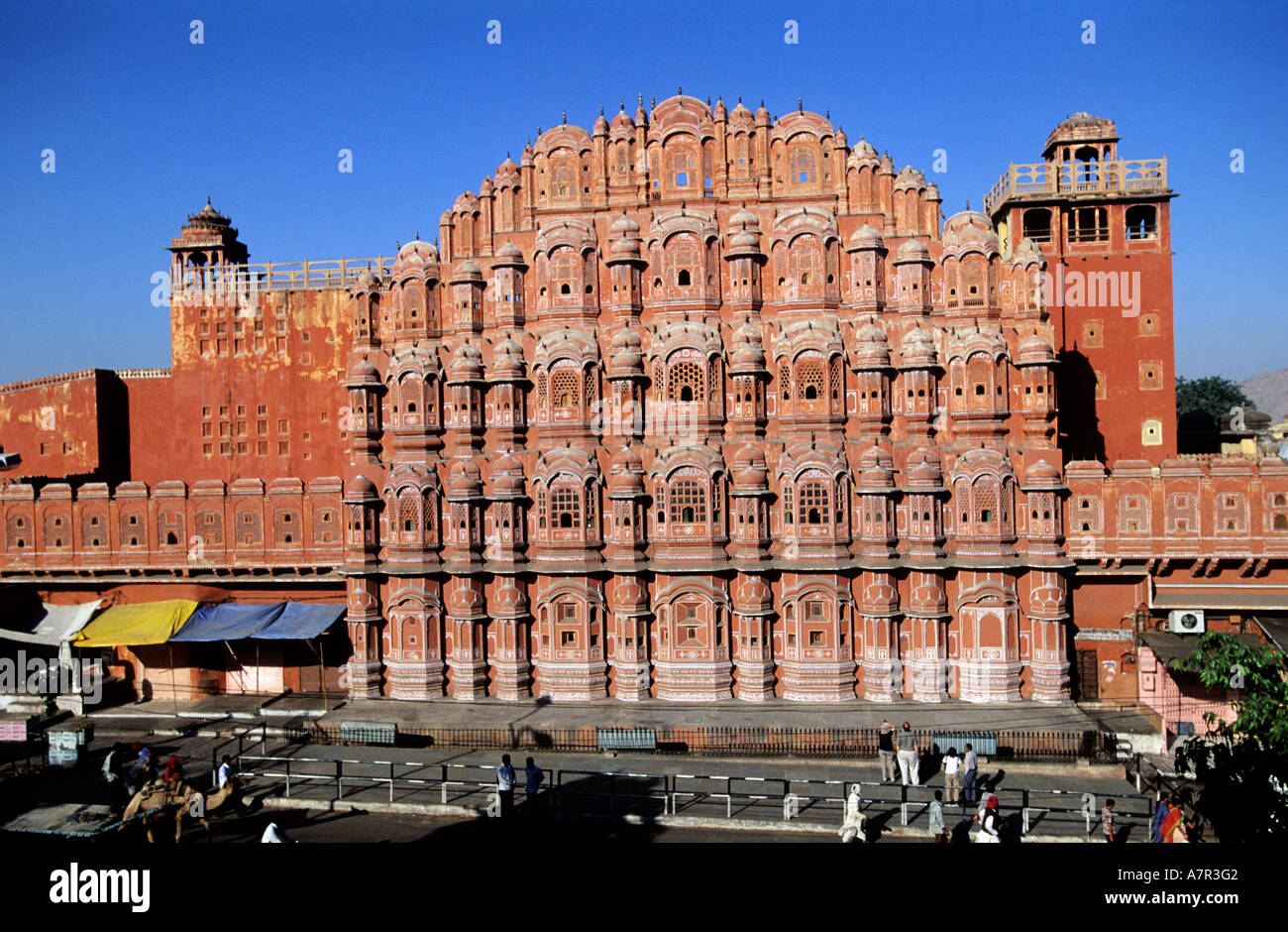 India, Rajasthan, Jaipur, the Hawa Mahal wind palace, a part of the ...