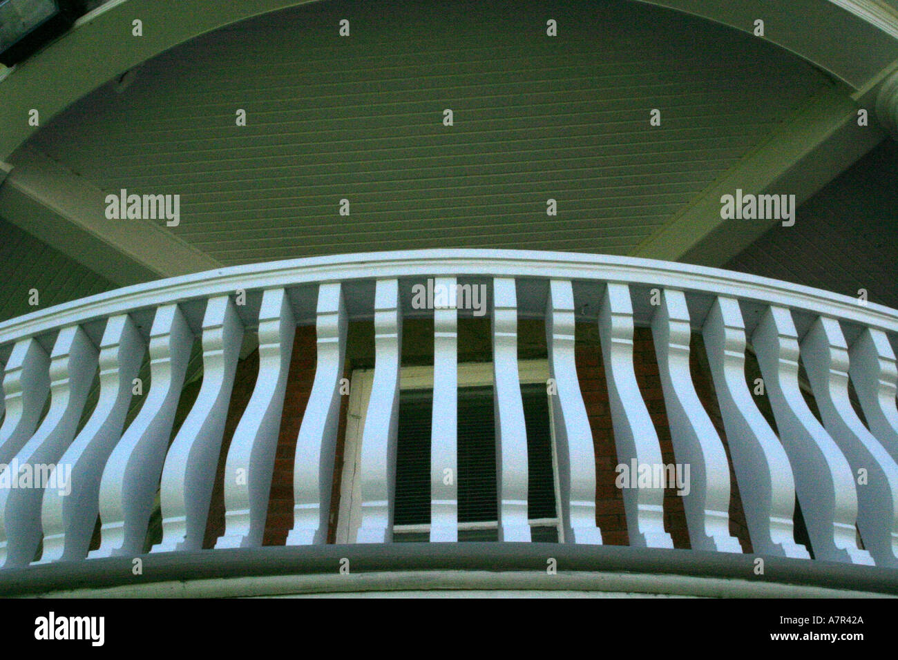 Horizontal Decorative banister on an antique mansion Stock Photo - Alamy