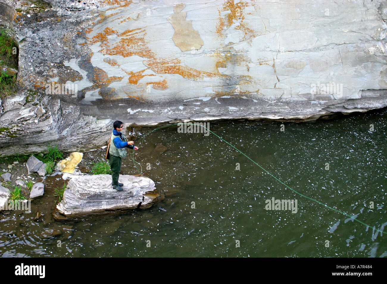 Horizontal Fly fishing at a favorite sight Stock Photo - Alamy