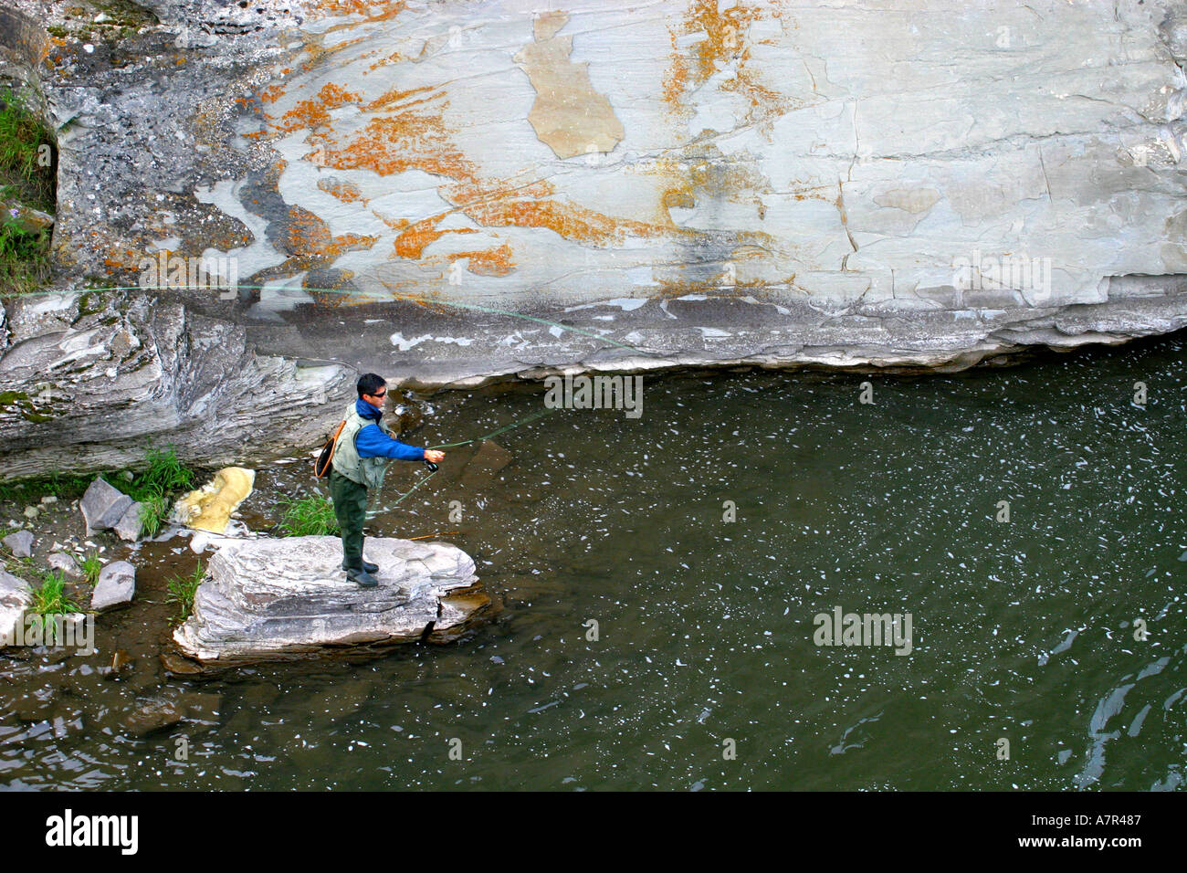 Horizontal Fly fishing at a favorite sight Stock Photo - Alamy