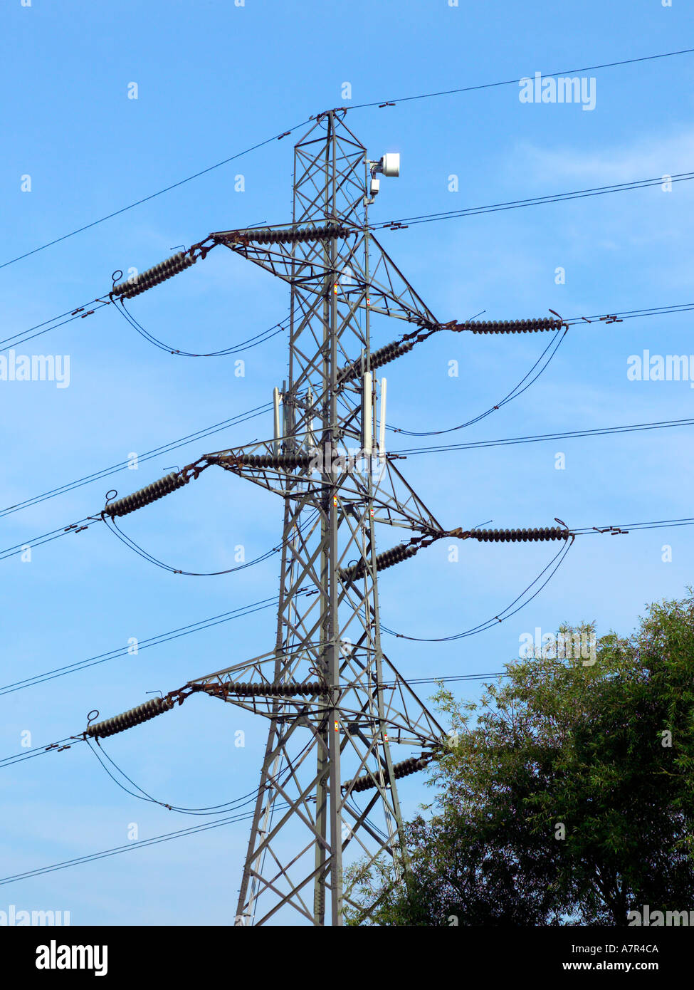 mobile phone masts on electricity pylon Stock Photo - Alamy