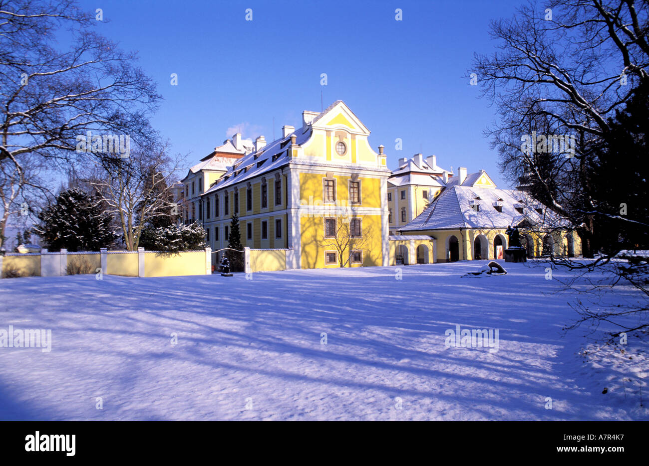 Czech Republic, Prague, Zbraslav Palace, Santini's baroque architecture ...