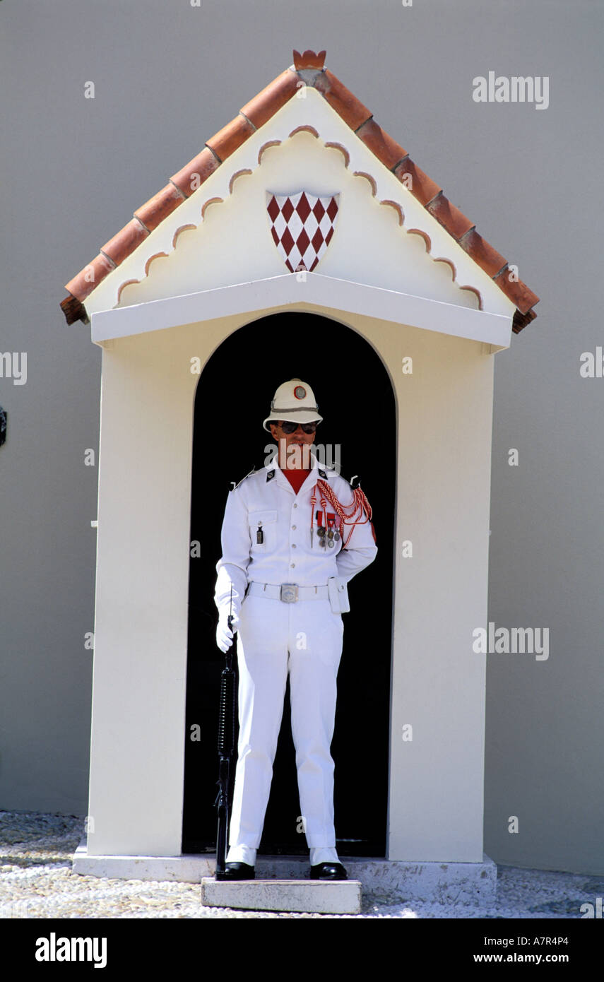 Principality of Monaco, Guard from the Prince Palace Stock Photo - Alamy