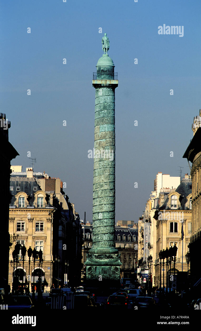 France, Paris, Vendome column on Place Vendome Stock Photo - Alamy