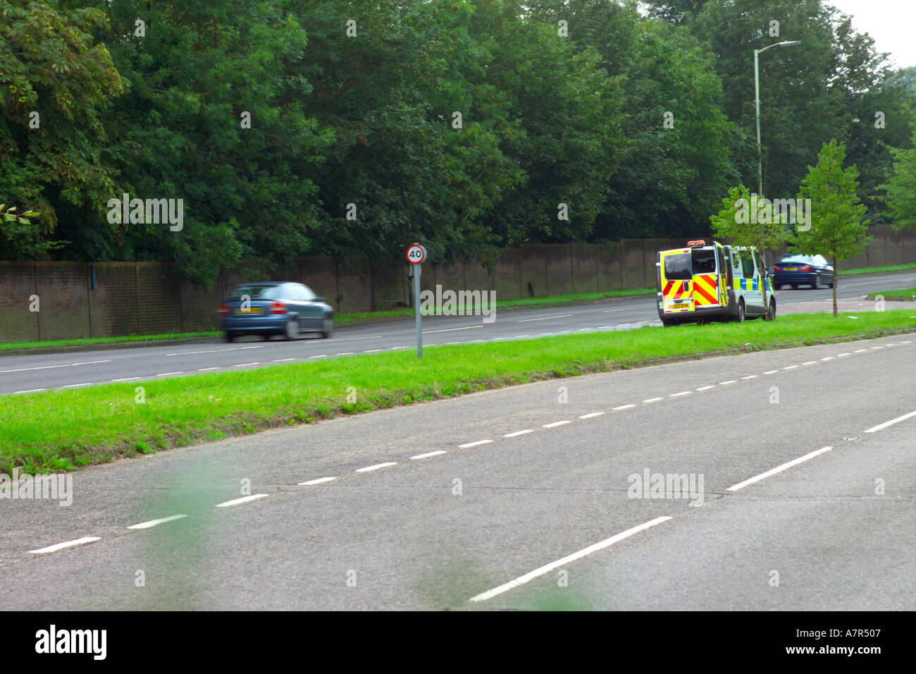 mobile speed camera from back of police van Stock Photo - Alamy