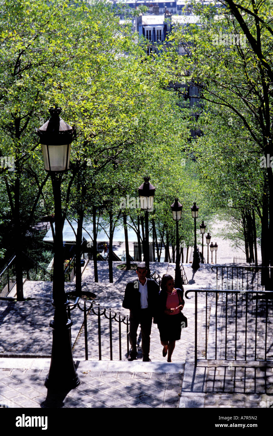 France, Paris, stairs of Montmartre district Stock Photo - Alamy