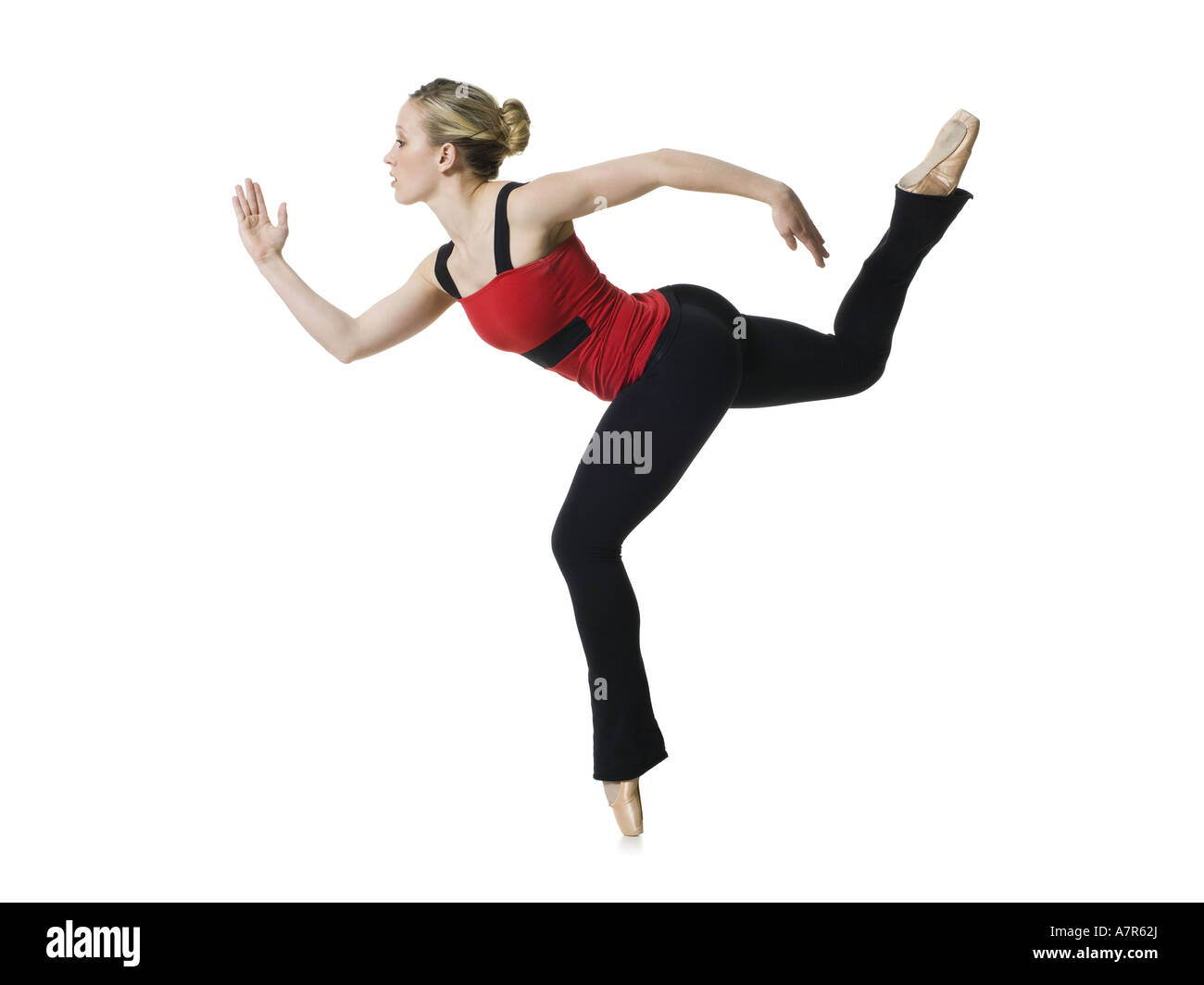 Side profile of female dancer Stock Photo - Alamy