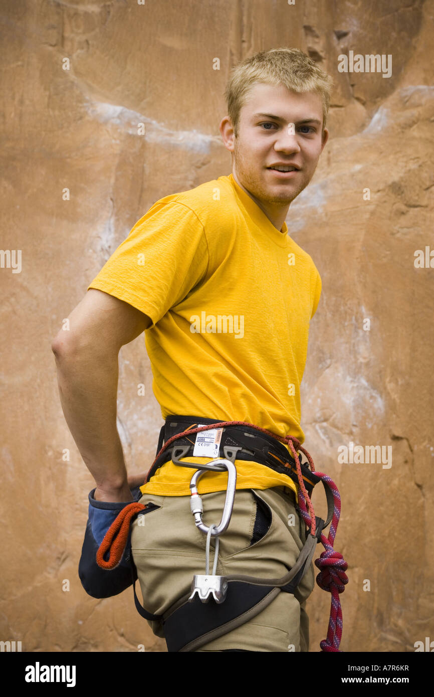 Portrait of a mountain climber Stock Photo - Alamy