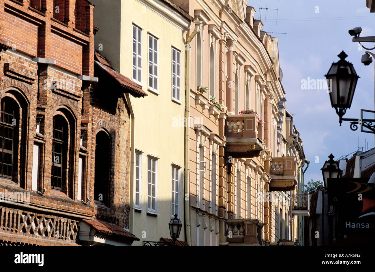 Lithuania (Baltic States), Vilnius, houses in the pedestrian street ...