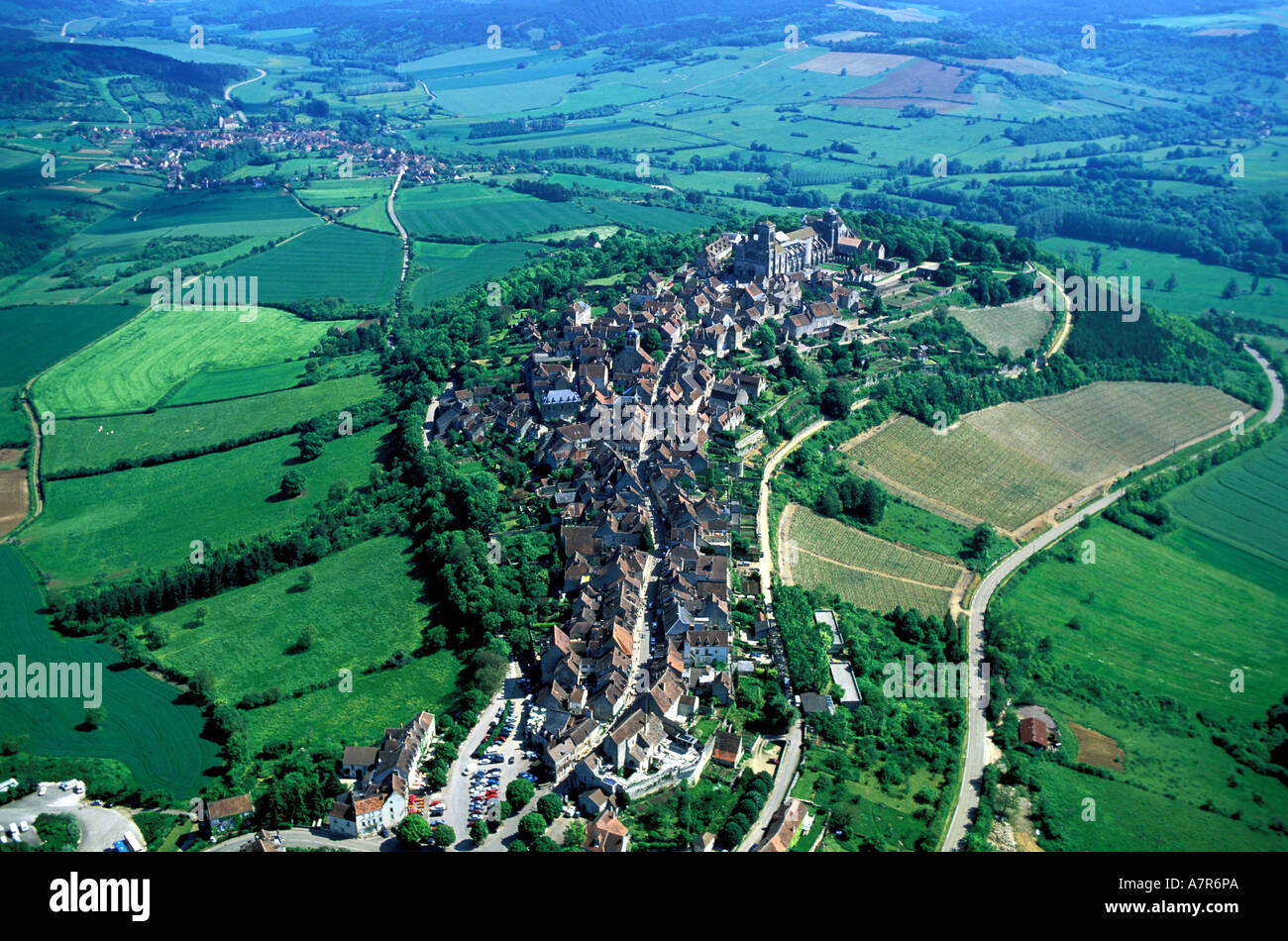 France, Yonne, Vezelay village (aerial view Stock Photo - Alamy