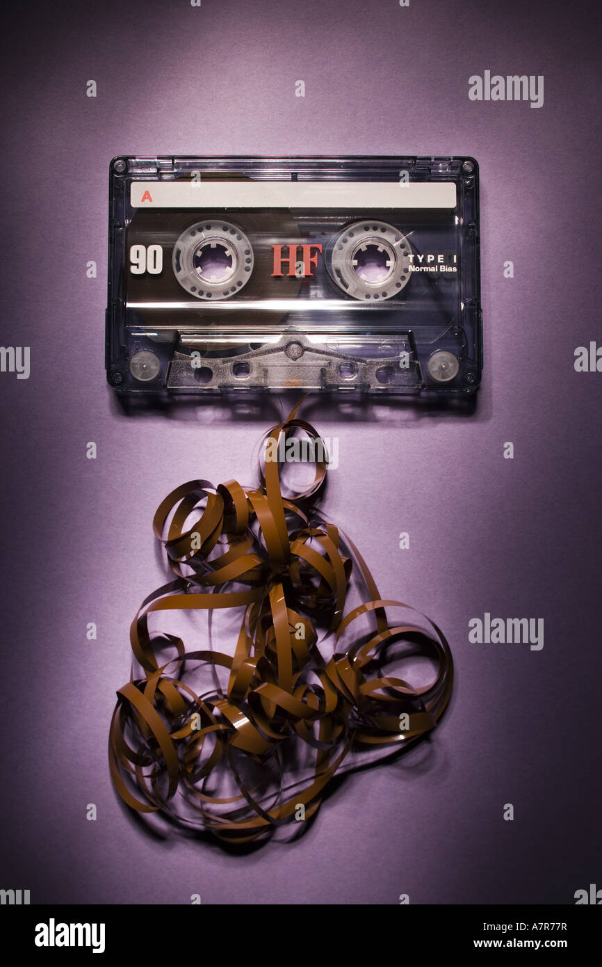 Ruined cassette tape Stock Photo - Alamy