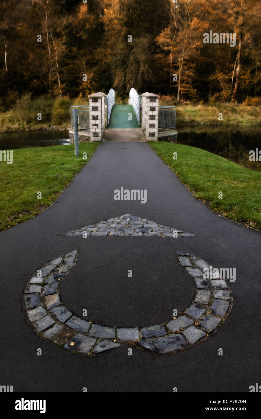 Footbridge River Trelewis Stock Photo - Alamy