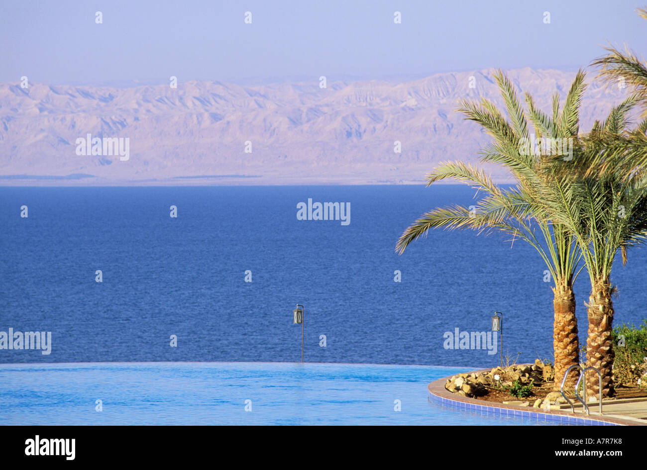 Jordan, Dead Sea, swimming pool of the Movenpick hotel Stock Photo - Alamy