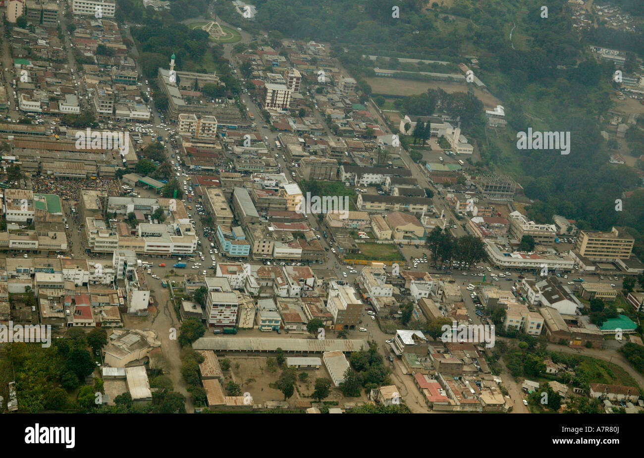 An aerial view of downtown Arusha and surrounding suburbs Arusha ...