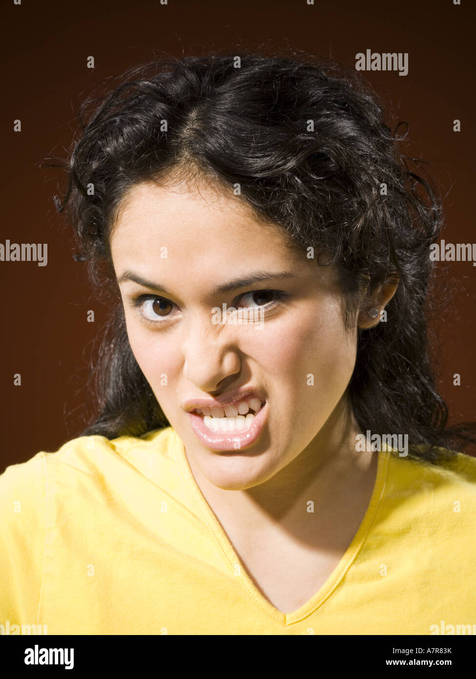 Portrait woman snarling hi-res stock photography and images - Alamy