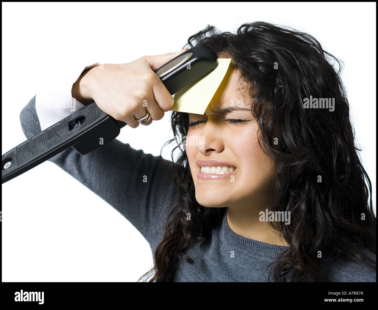 Close up young woman attaching hi-res stock photography and images - Alamy