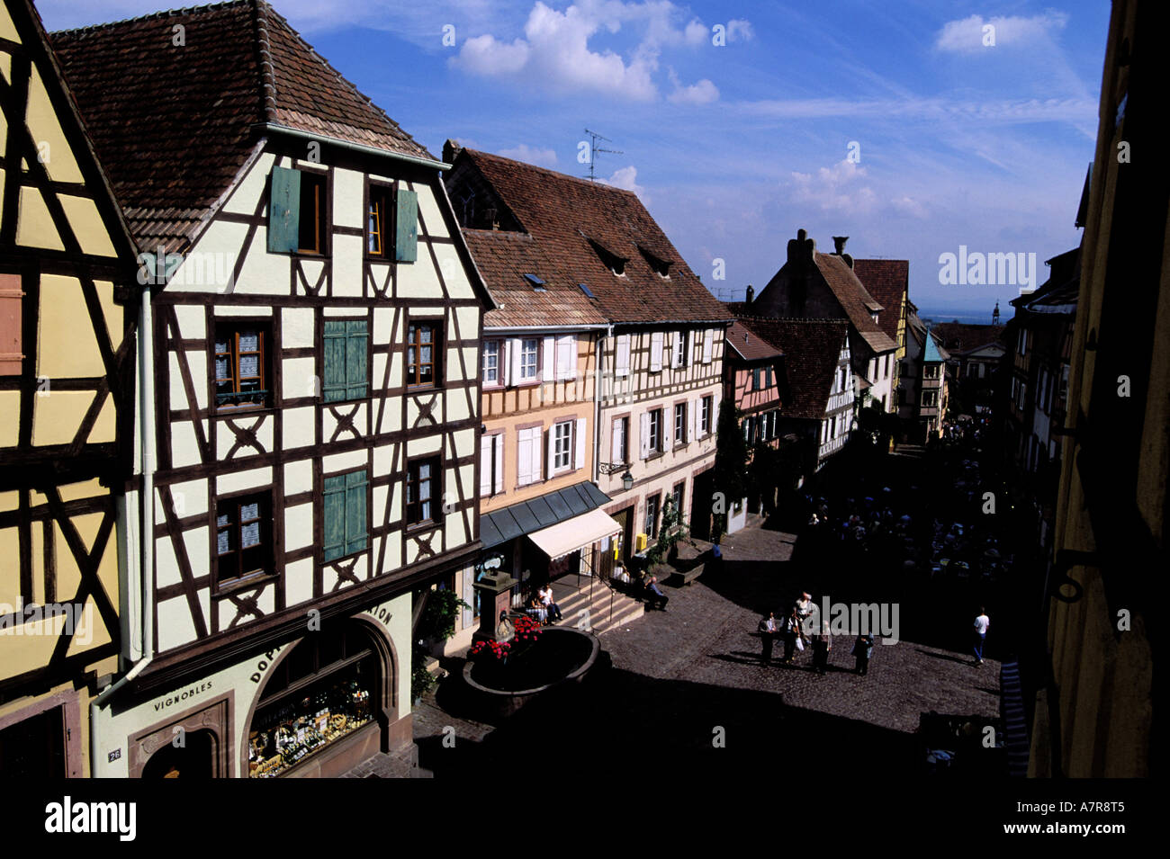 France, Haut Rhin, the Alsace Wine Route, Riquewihr village Stock Photo ...