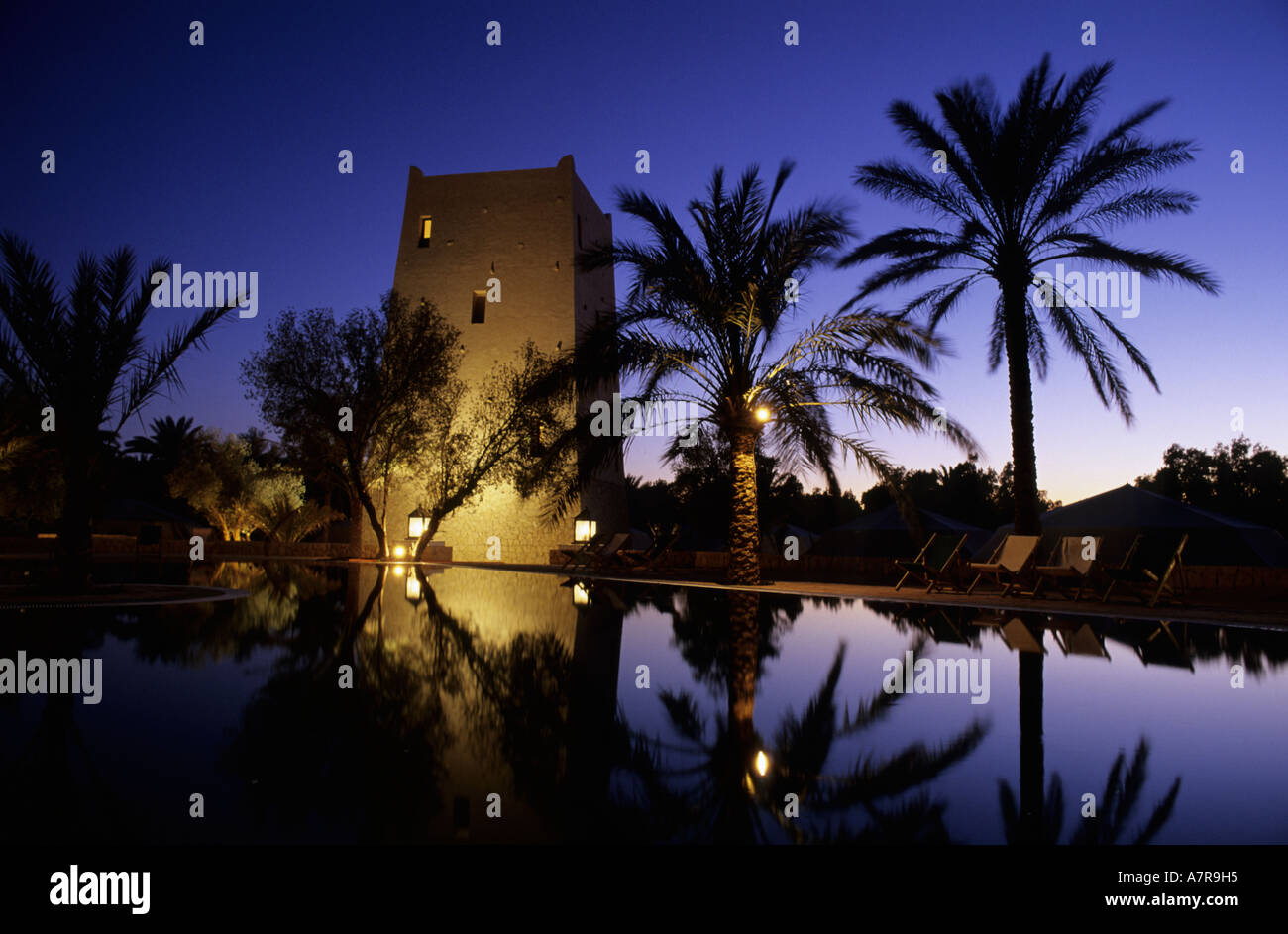 Tunisia, Southern Tunisia, Ksar Ghilane oasis, reflection of the ...