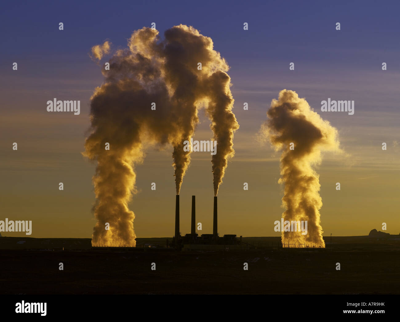 Smokestacks with smog Stock Photo - Alamy