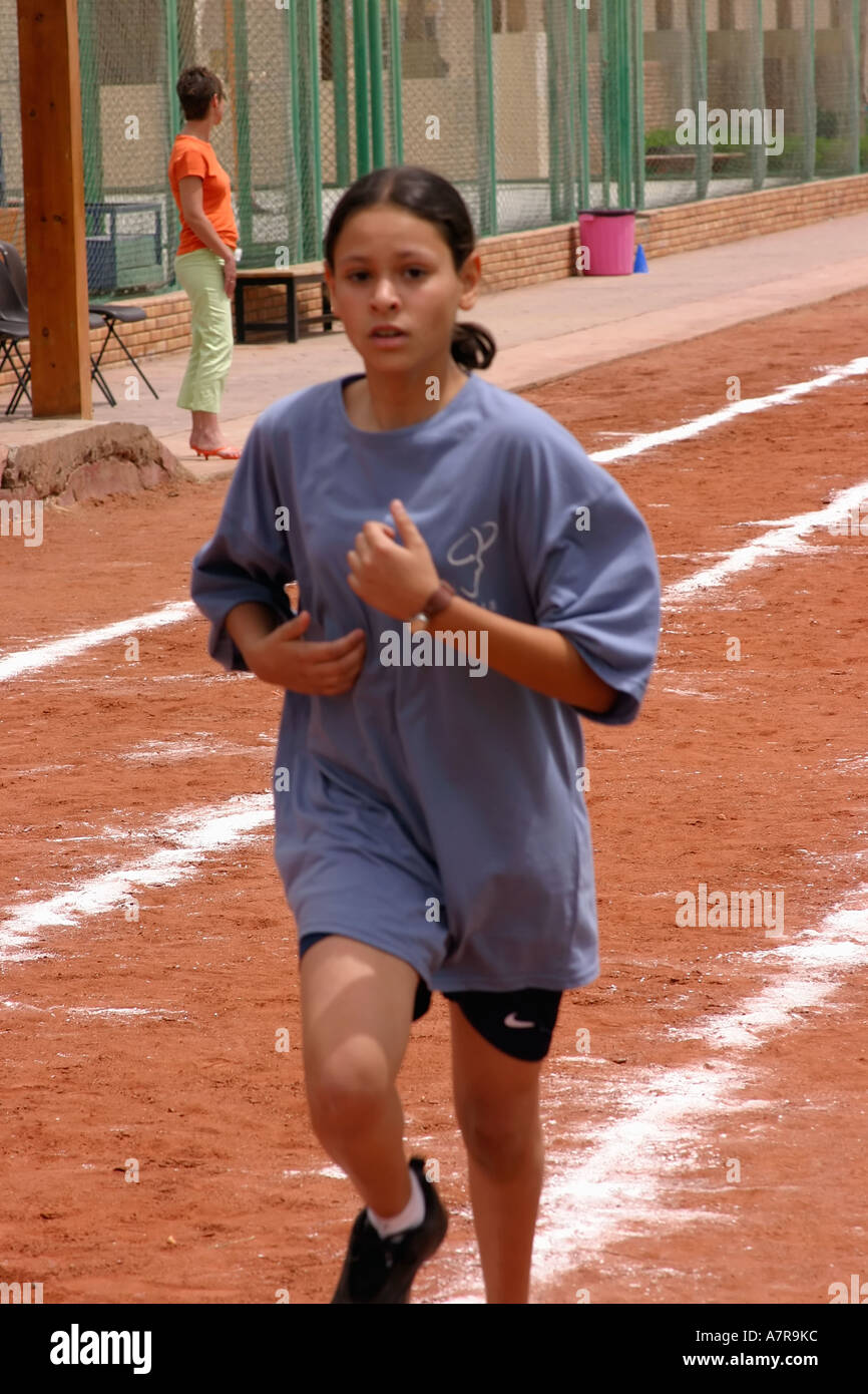 school girl running on sports day Stock Photo - Alamy