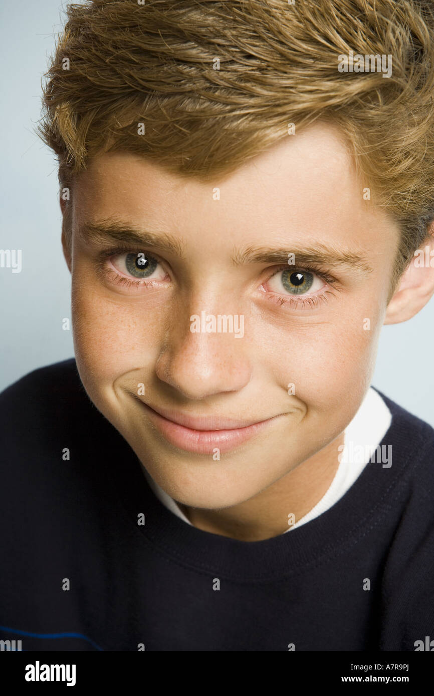 Portrait of a boy smiling Stock Photo - Alamy
