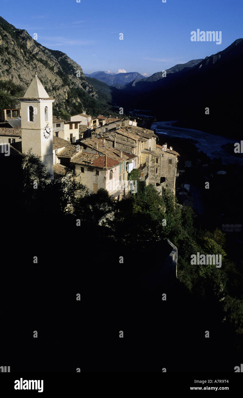 France, Alpes Maritimes, percherd village of Touet sur Var located ...