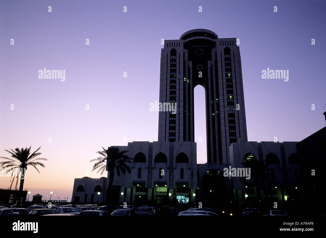 Libya, Tripoli, the modern Al Fatah business tower Stock Photo - Alamy