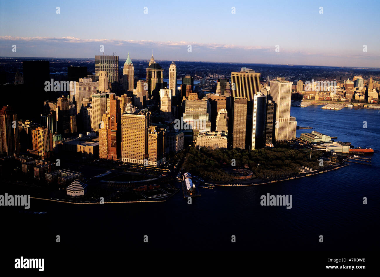 United States, New York, Manhattan, Lower Manhattan (aerial view Stock ...
