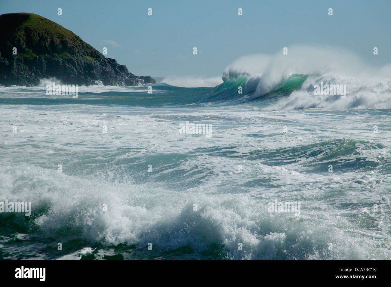 Rough seas and large waves on the Wild Coast at the Hole in the Wall ...