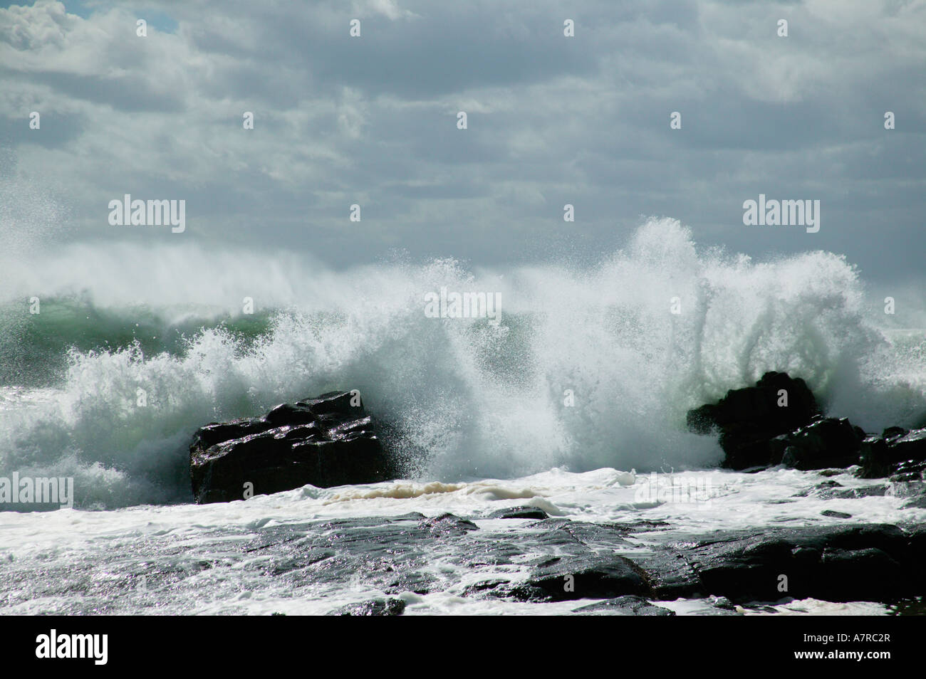 Rough seas and large waves on the Wild Coast at the Hole in the Wall ...